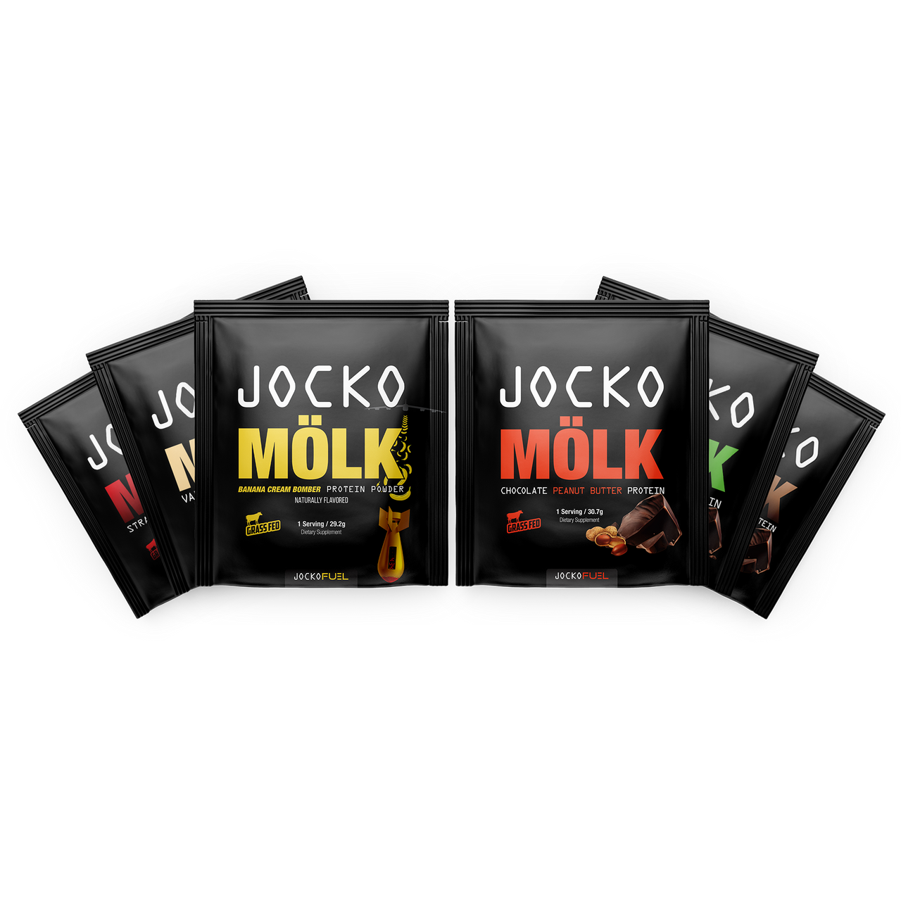 JOCKO MÖLK PROTEIN POWDER - ALL FLAVORS BUNDLE SAMPLE PACK – JOCKO FUEL ...